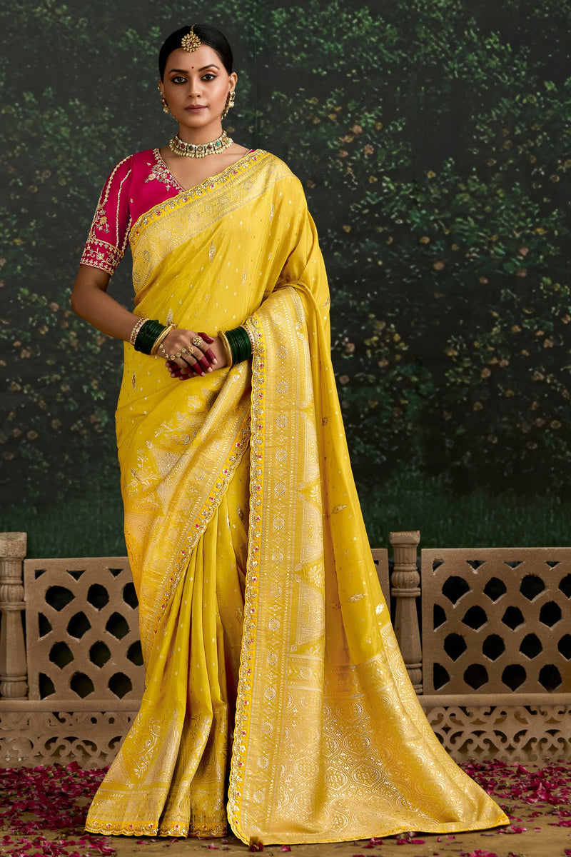 Buy Yellow Sarees For Haldi Ceremony Online At Best Prices