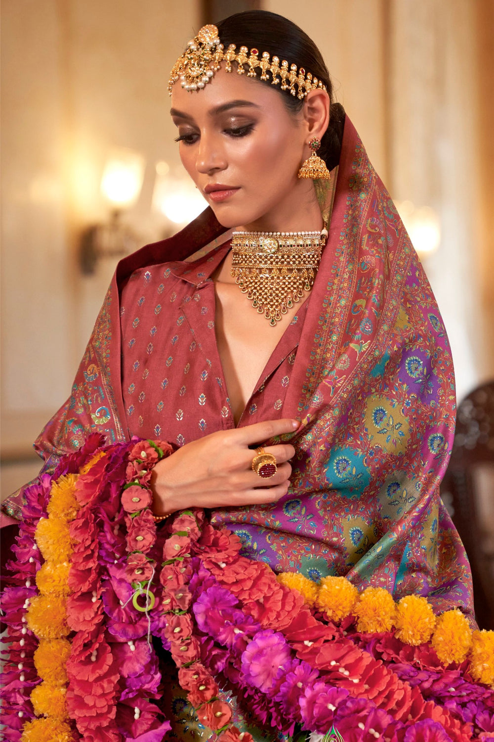 Buy Kashmiri Jamawar / Kani Silk Sarees Online | MySilkLove