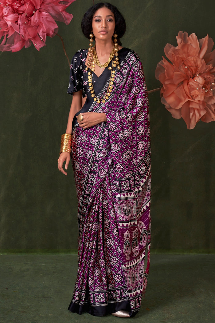 Buy Ajrakh Sarees Online | MySilkLove - Exclusive Offers!