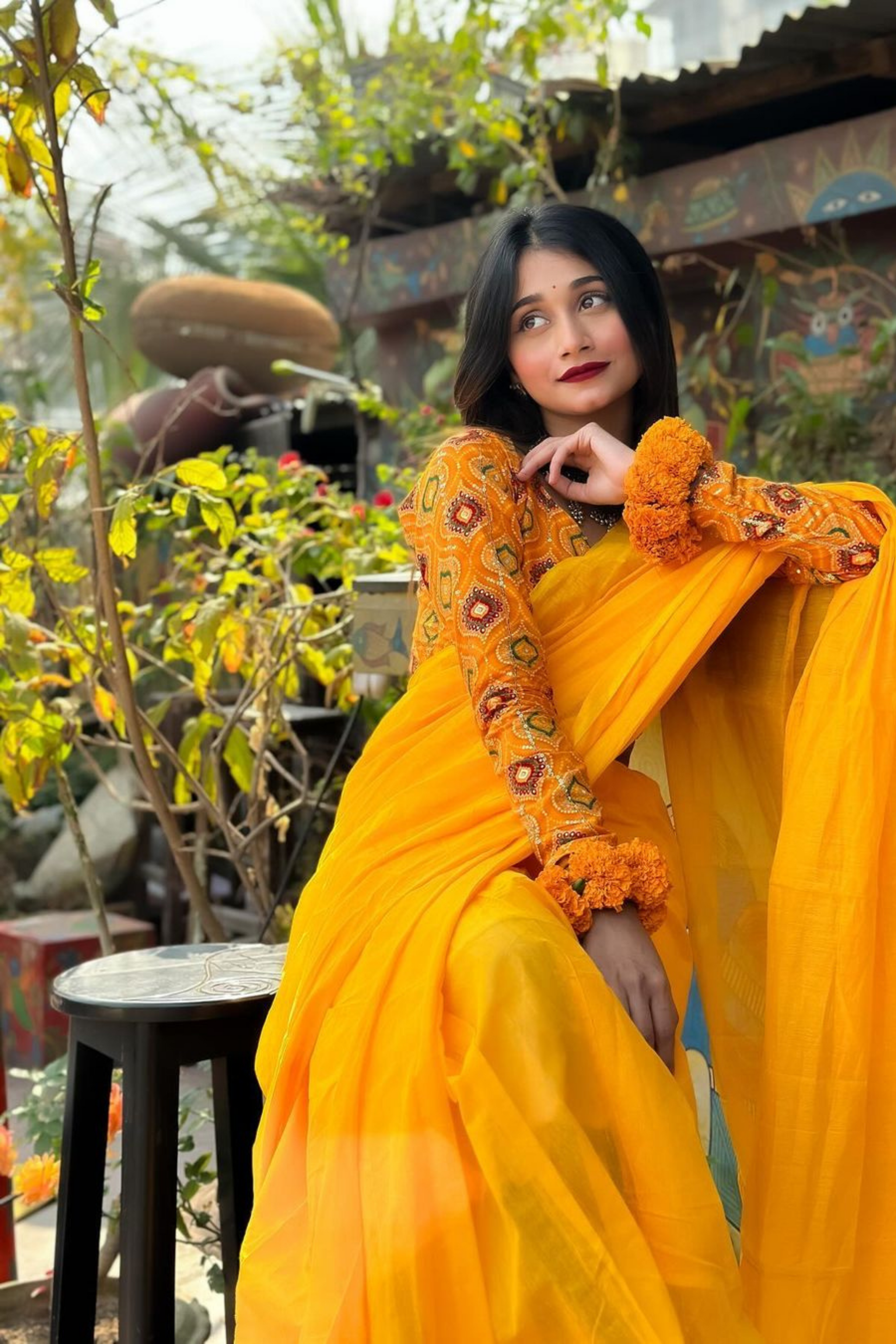 Buy California Yellow Gicha Cotton Handloom Saree Online - MySilkLove